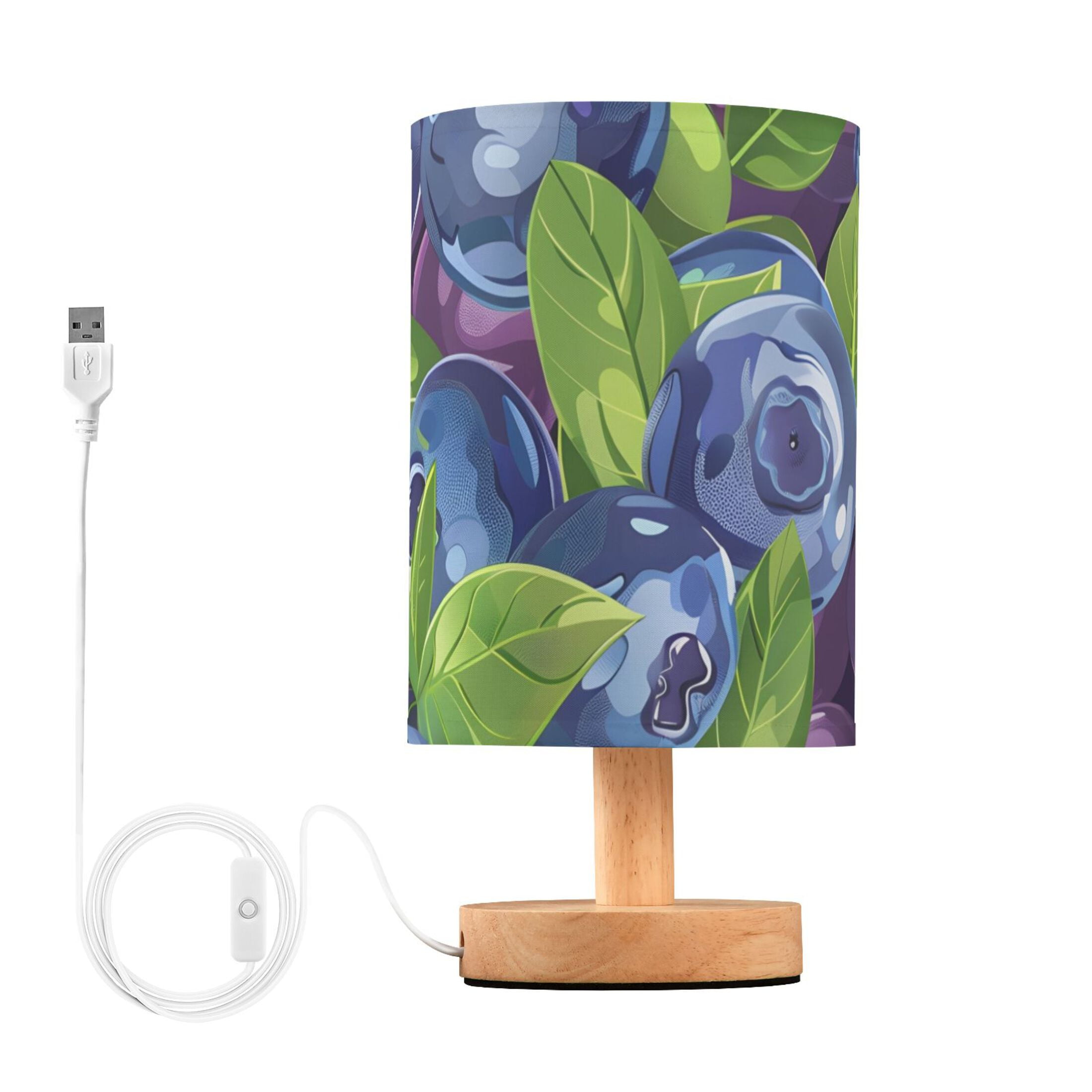 Blueberries Berry Bedside Desk Lamp LED Table Nightstand Lamps Warm ...