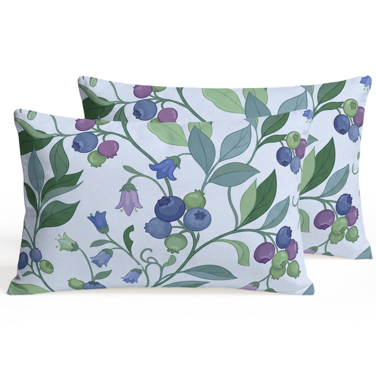 Blueberries Farmhouse Lumbar Pillow Covers 12 x 20 Inch Pillow Covers ...