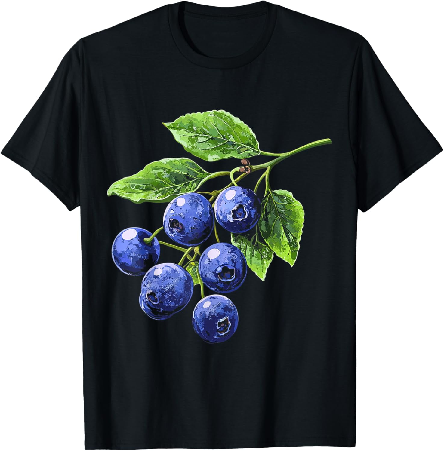 Blueberries Fruit Graphic Scribble Illustration Blueberries T-Shirt Men ...