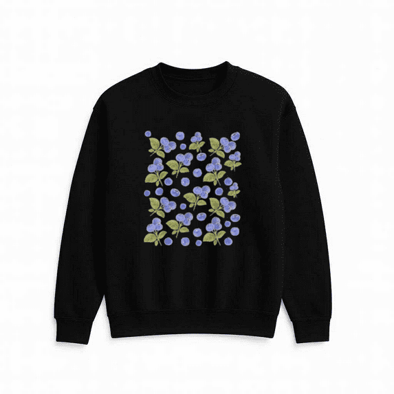 Blueberries Pattern Cottagecore Farmcore Vintage Living Cute Nature Art ...