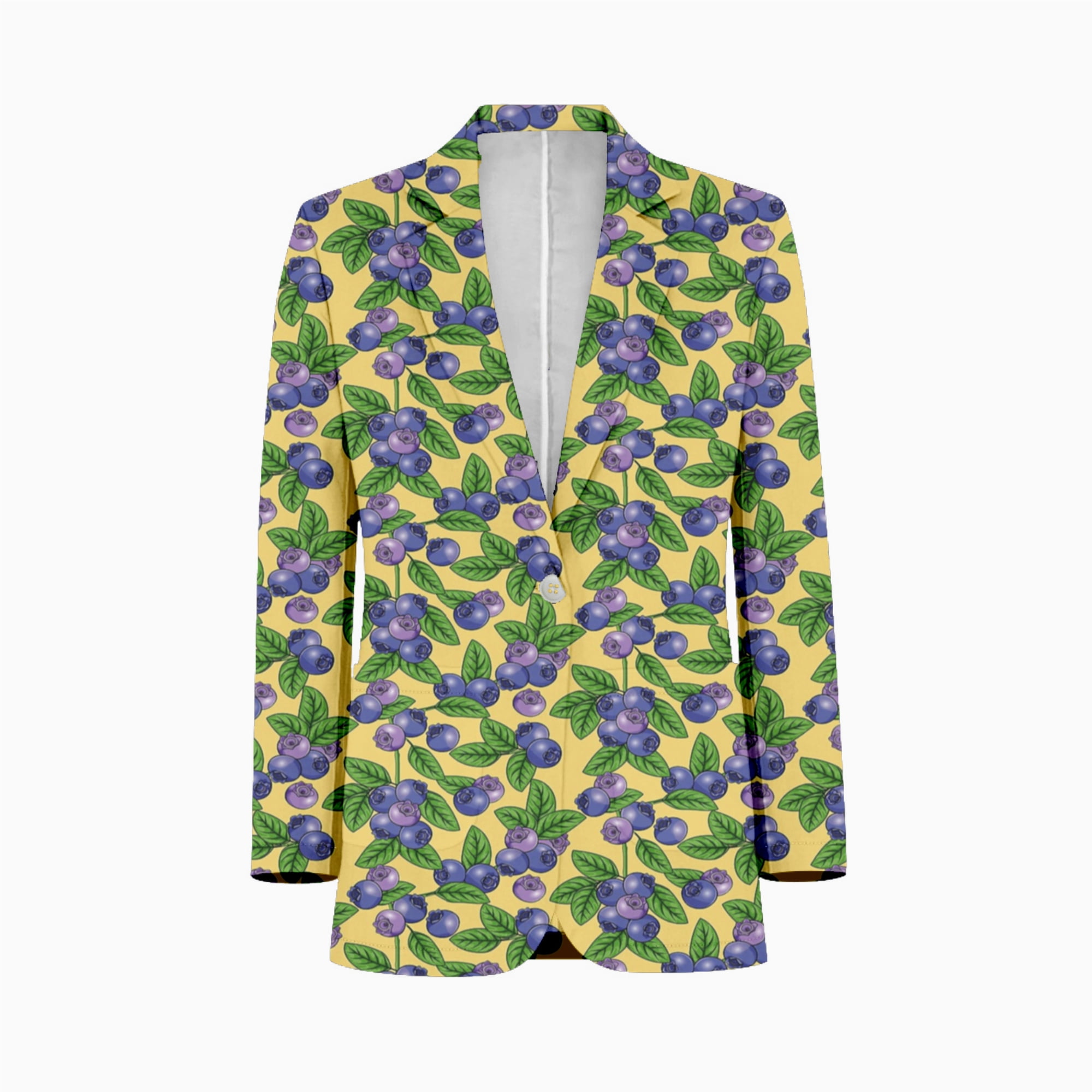 Blueberries Pattern Customized Men's Suits full man Shawl Collar ...