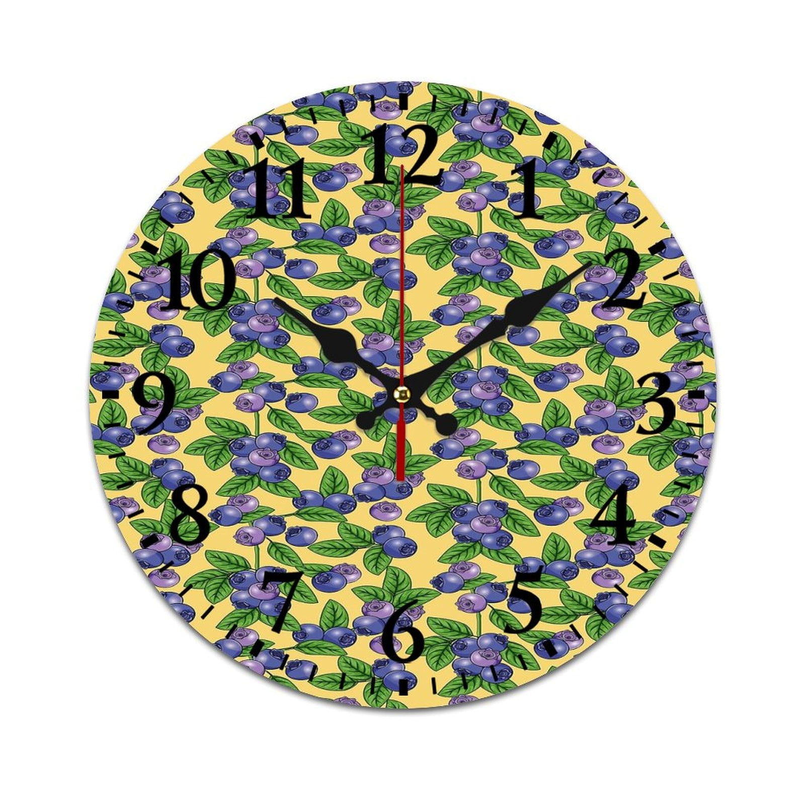 Blueberries Pattern Wall Clock Modern Design Clocks Wall Hanging Home ...
