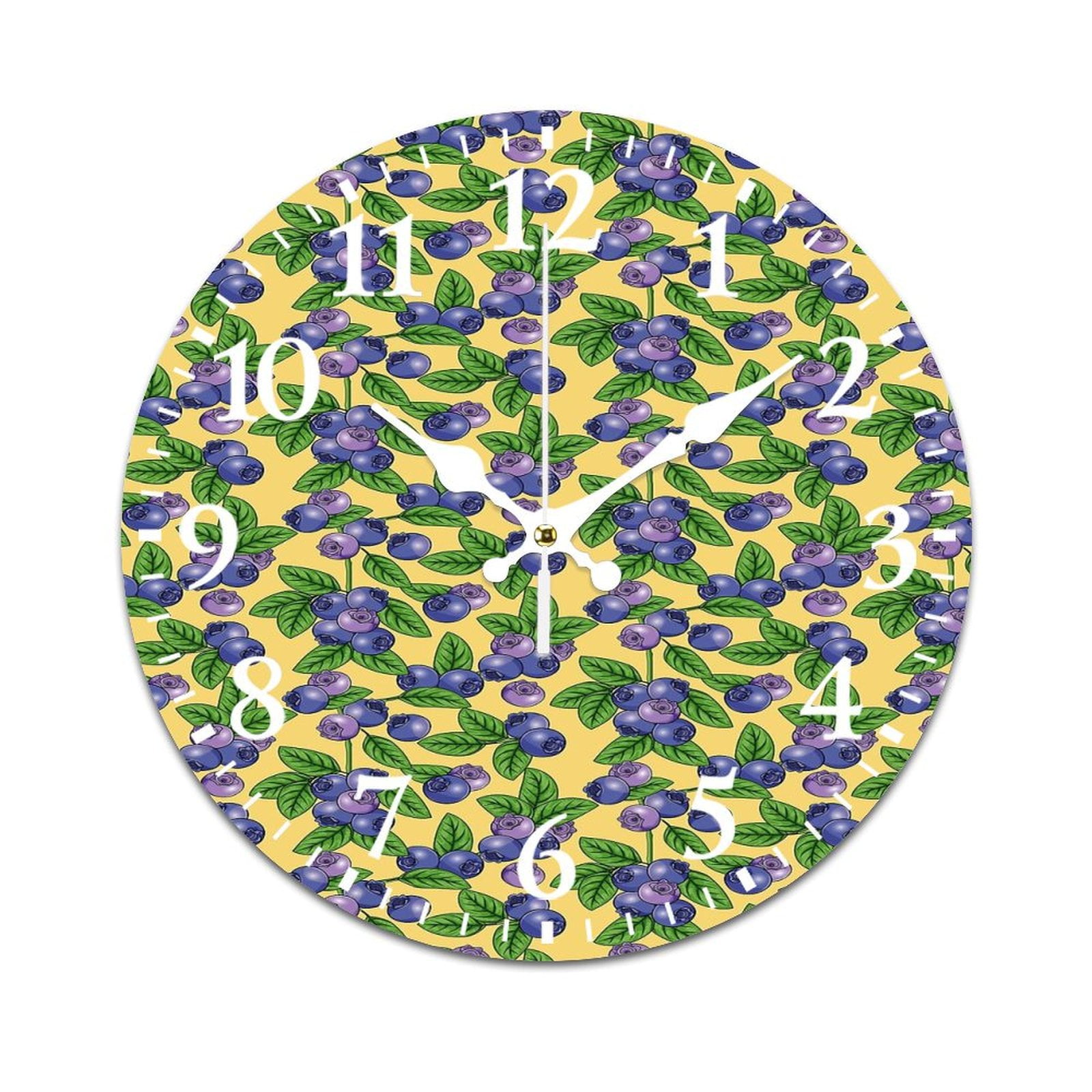 Blueberries Pattern Wall Clock Modern Design Clocks Wall Hanging Home ...