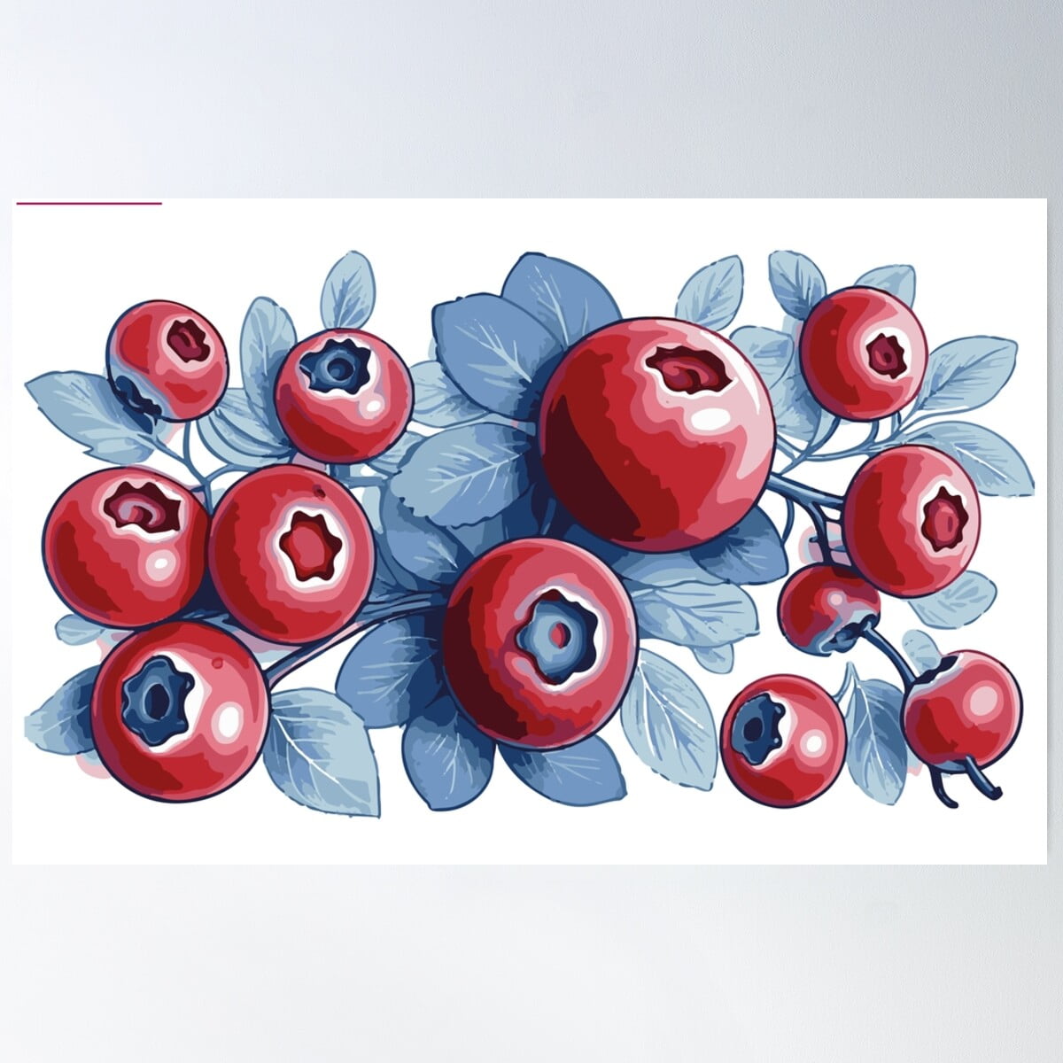 Blueberries Poster Wall Art, Modern Wall Decor For Living Room Bedroom ...