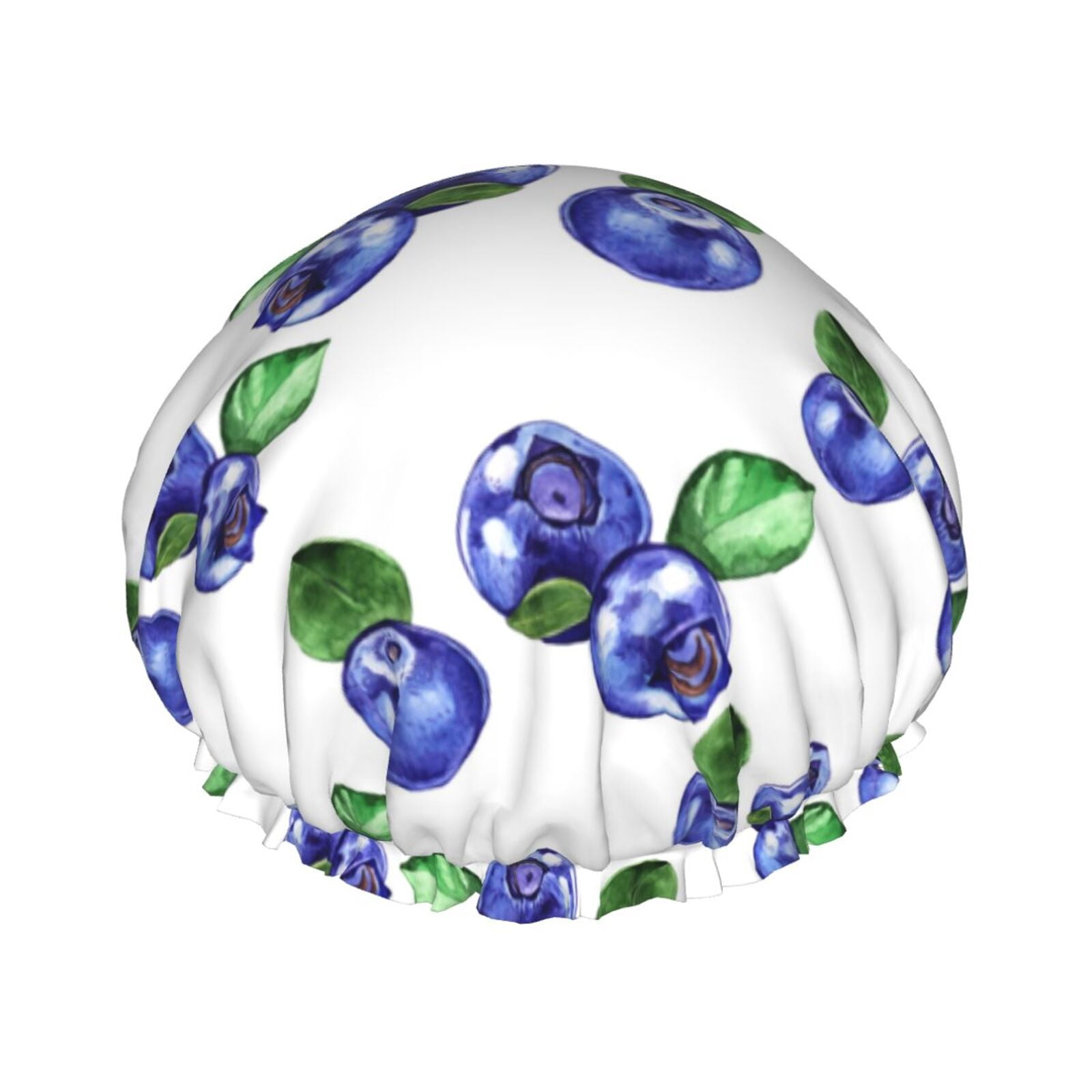Blueberries Print funny Shower Cap, Reusable Bath Hair Hat for all Hair ...