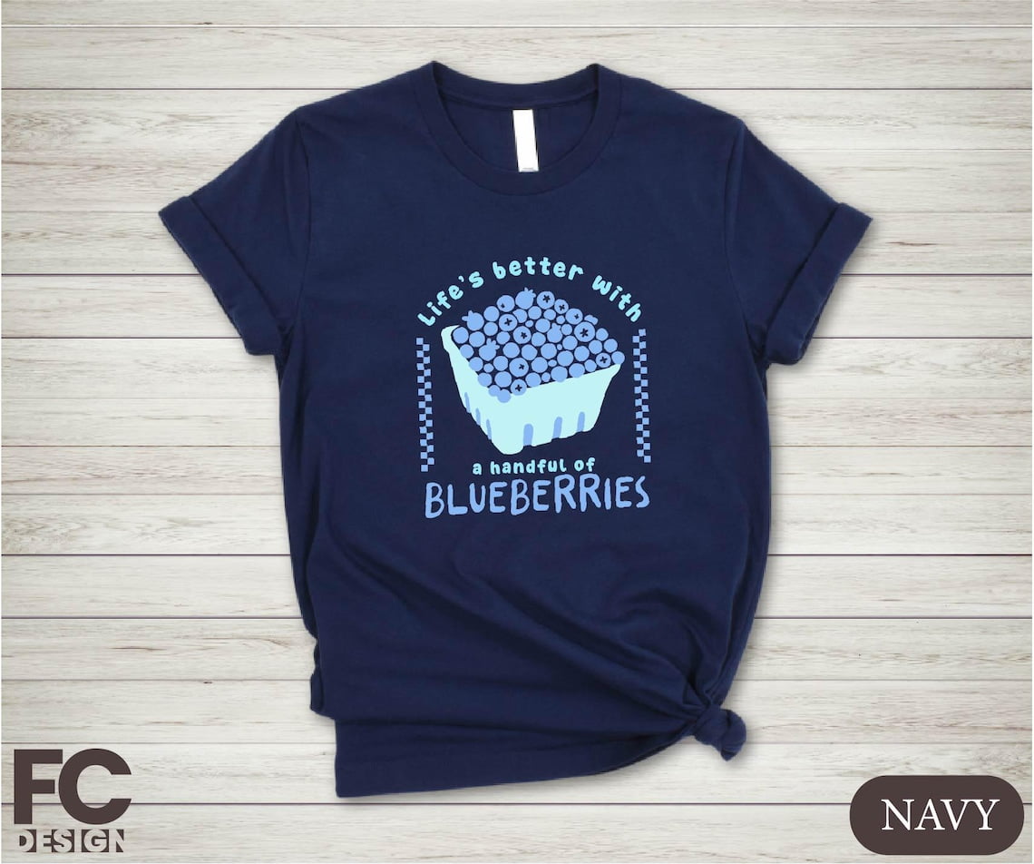 Blueberries Shirt, Cute Fruit Tee, Farmers Market T-Shirt, Gardeners ...
