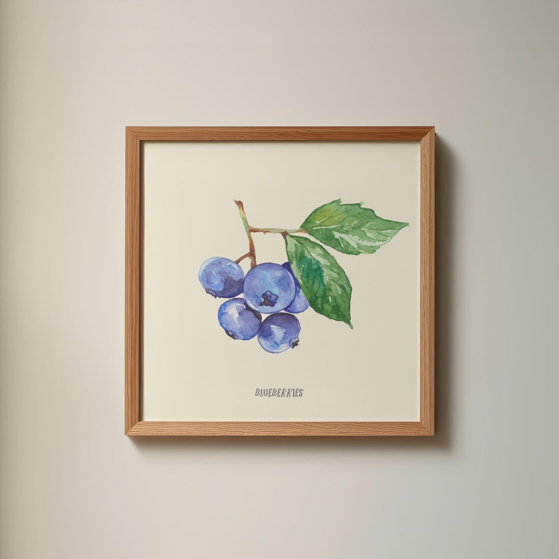 Blueberries, Simple Kitchen Collection Art Print, Trendy Decor, Cottage ...