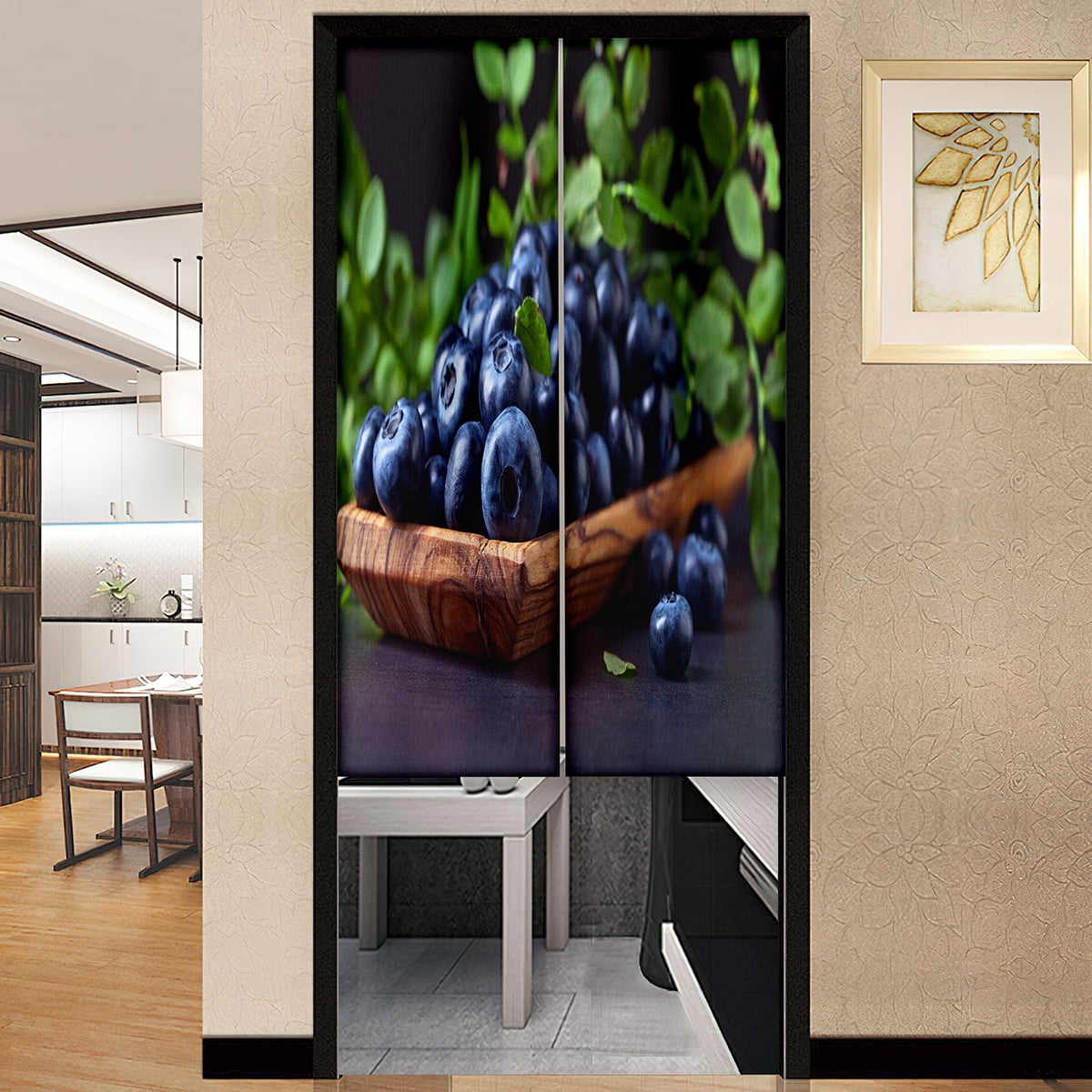 Blueberries Strawberries Blackberries Door Curtain Japanese Kitchen ...