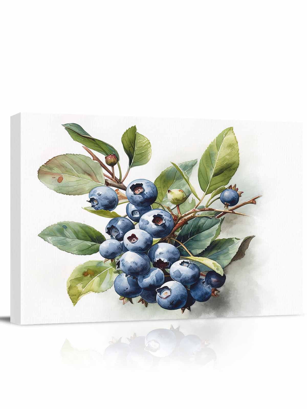 Blueberries Wall Art for Living Room,Canvas Picture Wall Decor for ...