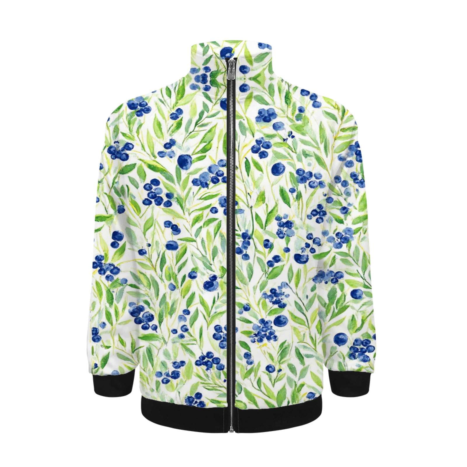 Blueberries Watercolor Leafy Pattern Design Jacket Men's Street Cool ...