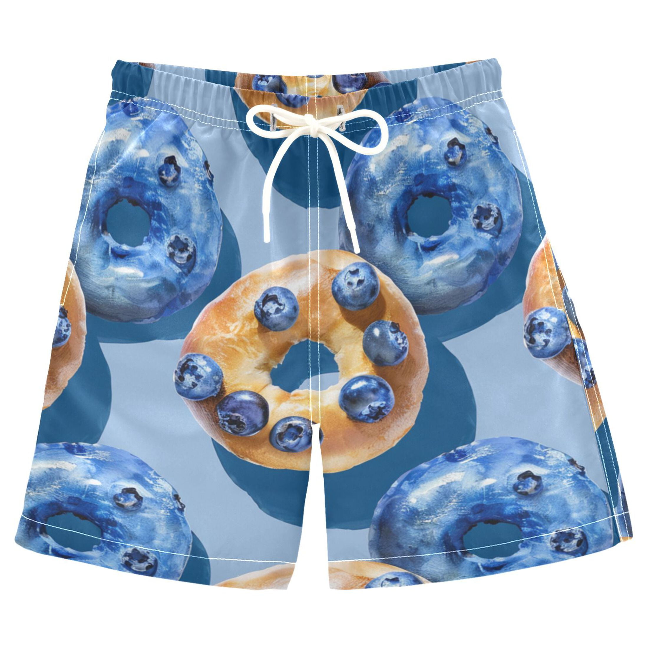 Blueberries and Bagels Boys' Beach Pants Board Shorts Swim Trunks ...