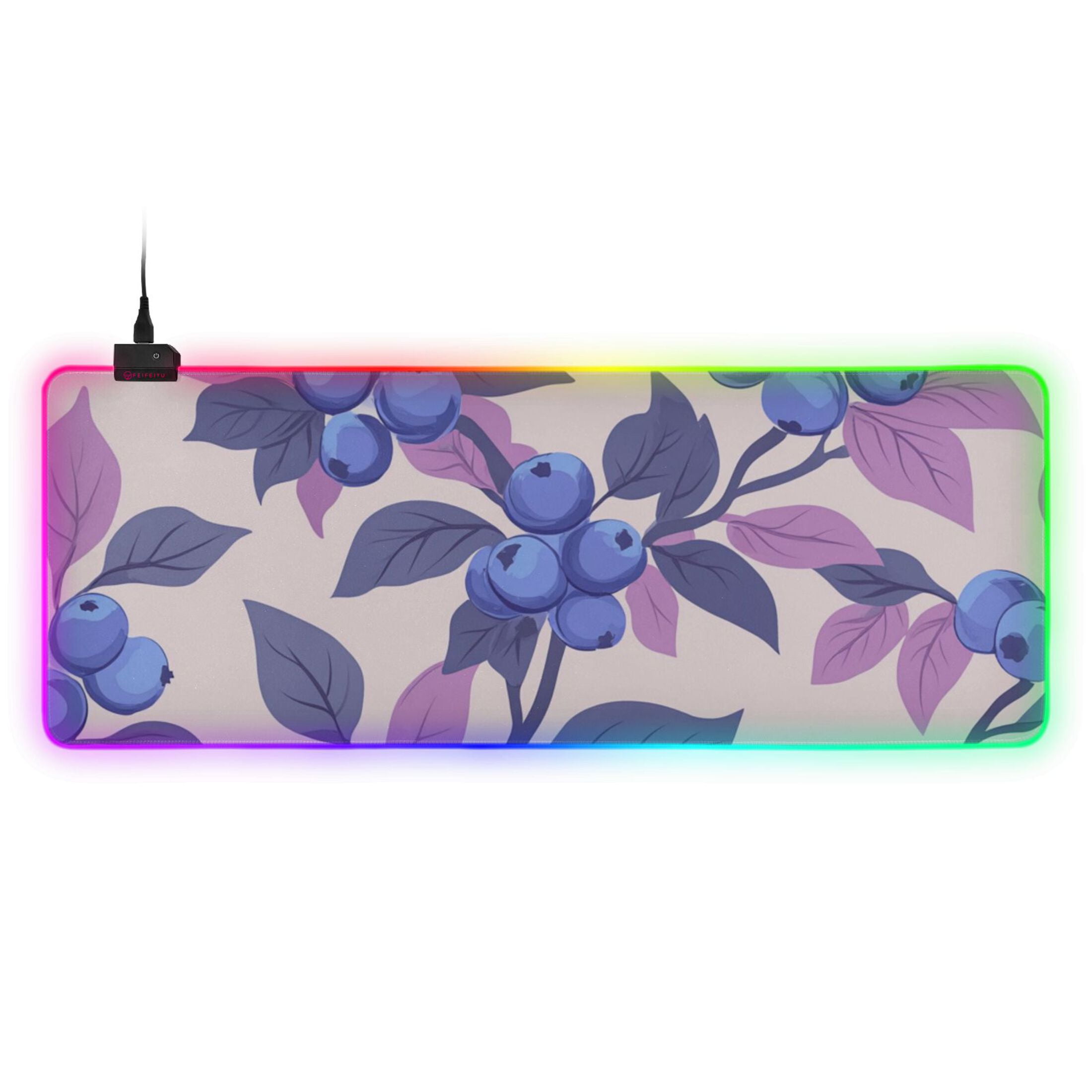 Blueberries and Branches RGB Gaming Mouse Pad Large Keyboard Mat Rubber ...