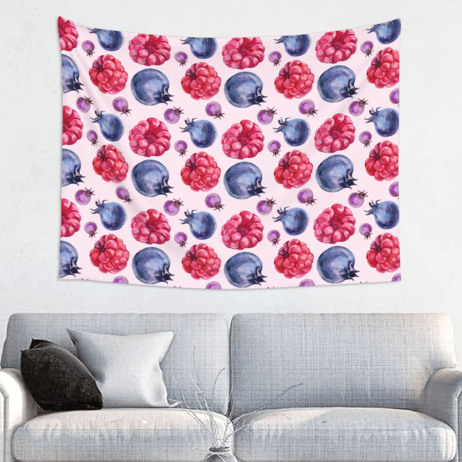 Blueberries berry pattern Tapestry, Wall Tapestry Tapestry Wall Hanging ...