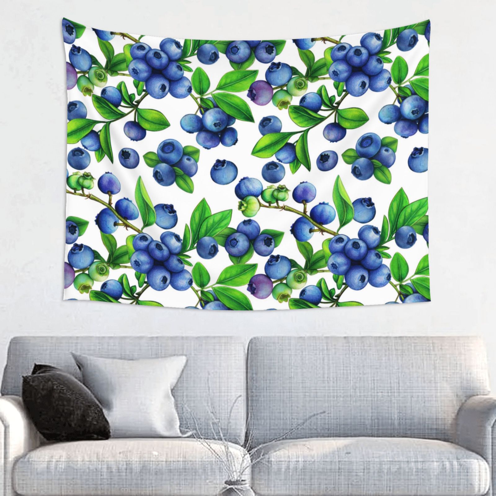 Blueberries design Tapestry, Wall Tapestry Tapestry Wall Hanging ...