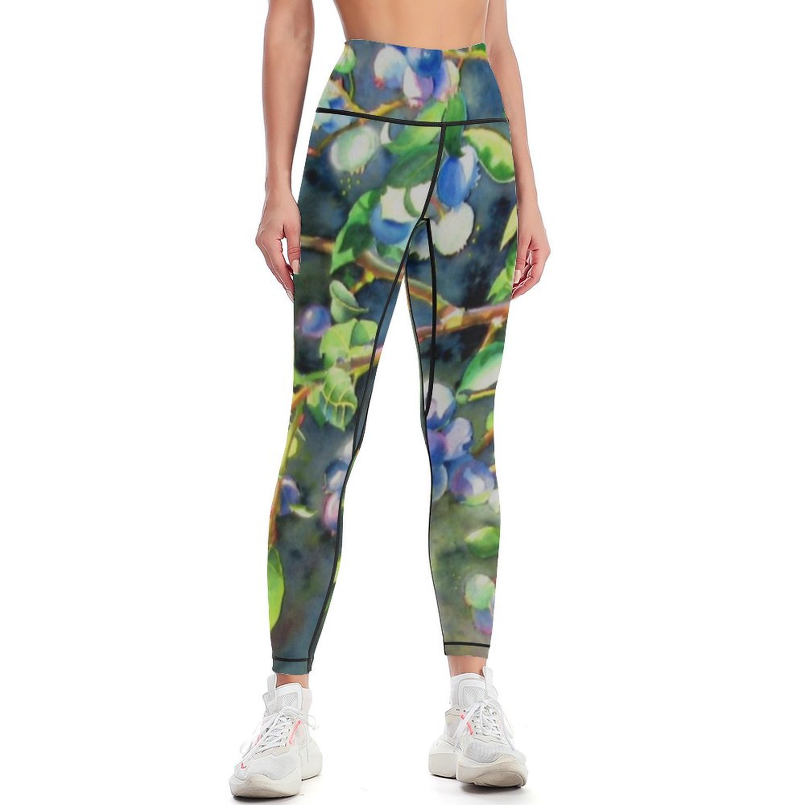 Blueberries - romantic watercolor painting Leggings workout clothes for ...