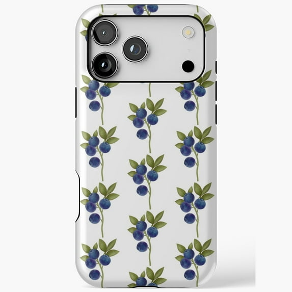 Blueberries with Leaves Hand Drawn Illustration Phone Case Compatible ...