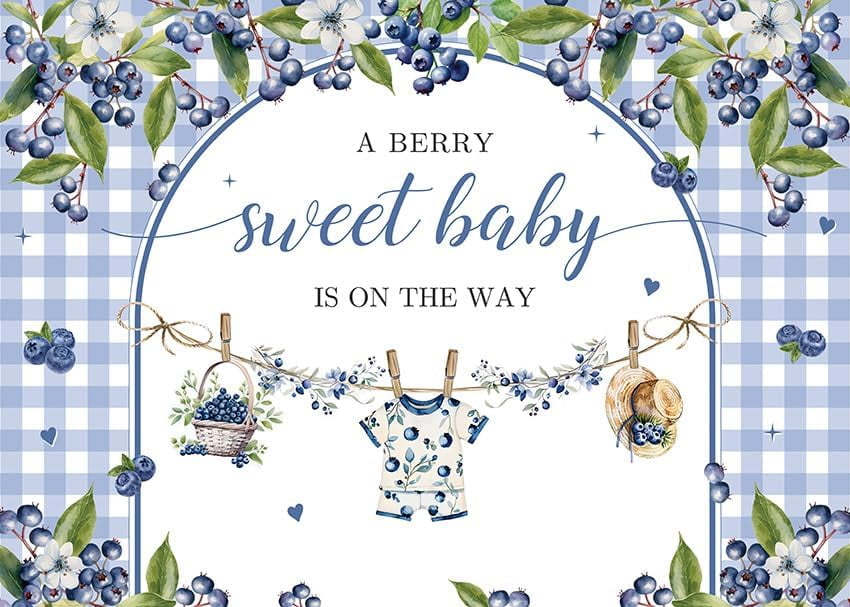 Blueberry Baby Shower Backdrop A Berry Sweet Baby is on The Way ...