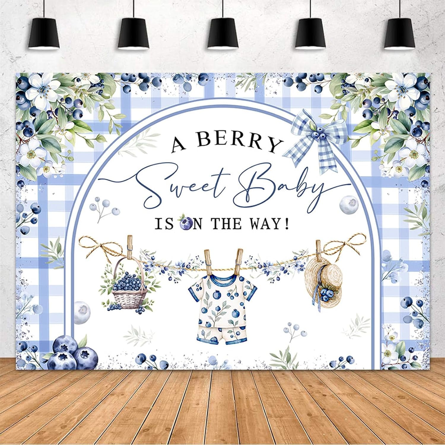 Blueberry Baby Shower Backdrop for Boy A Berry Sweet Baby is On The Way ...