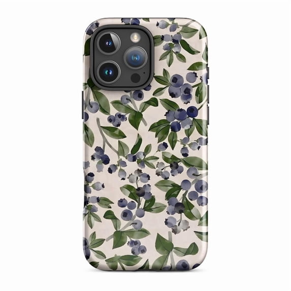 Blueberry Bliss Floral Case for iPhone 11 12 13 14 15 16 17 Pro Max ...