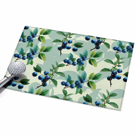 Blueberry Botanical Entryway Rug 2x3ft Washable Non Slip Bathroom Rug ...