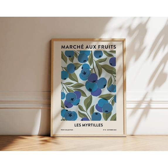 Blueberry Botanical Poster Boho Kitchen Decor, Poster Home Decor ...