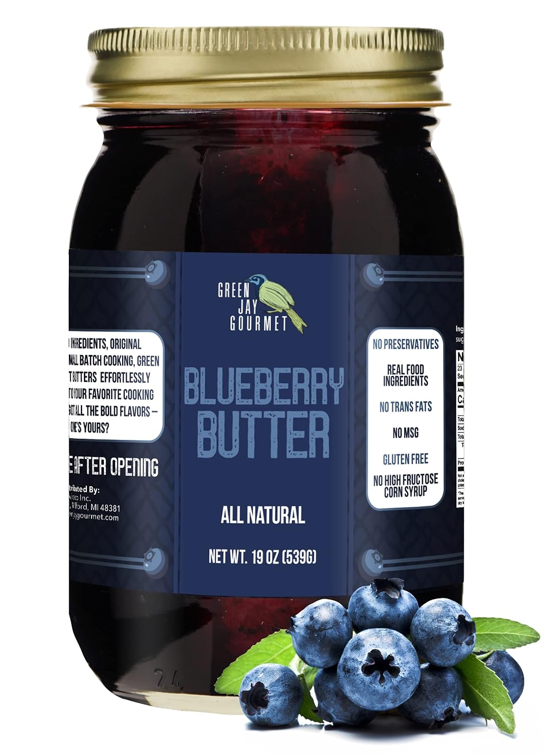 Blueberry Butter - All-Natural, Gluten-Free Fruit Spread - Blueberry ...