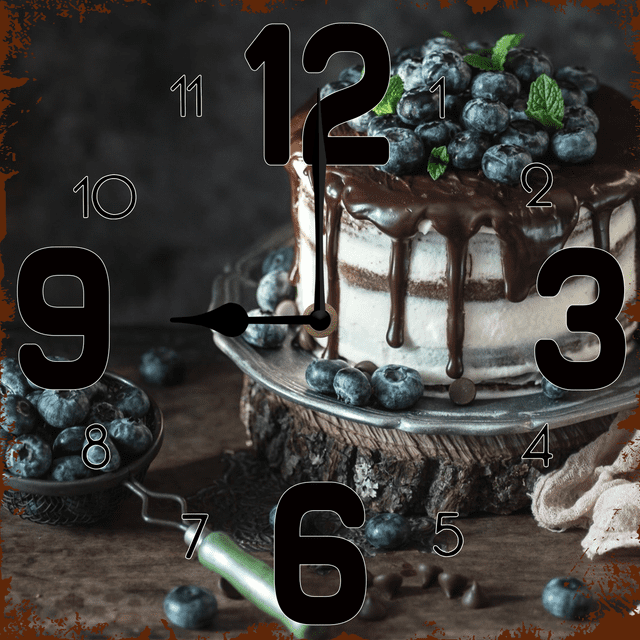 Blueberry Cake Wall Clocks Battery Operated Silent Non-Ticking,Round ...