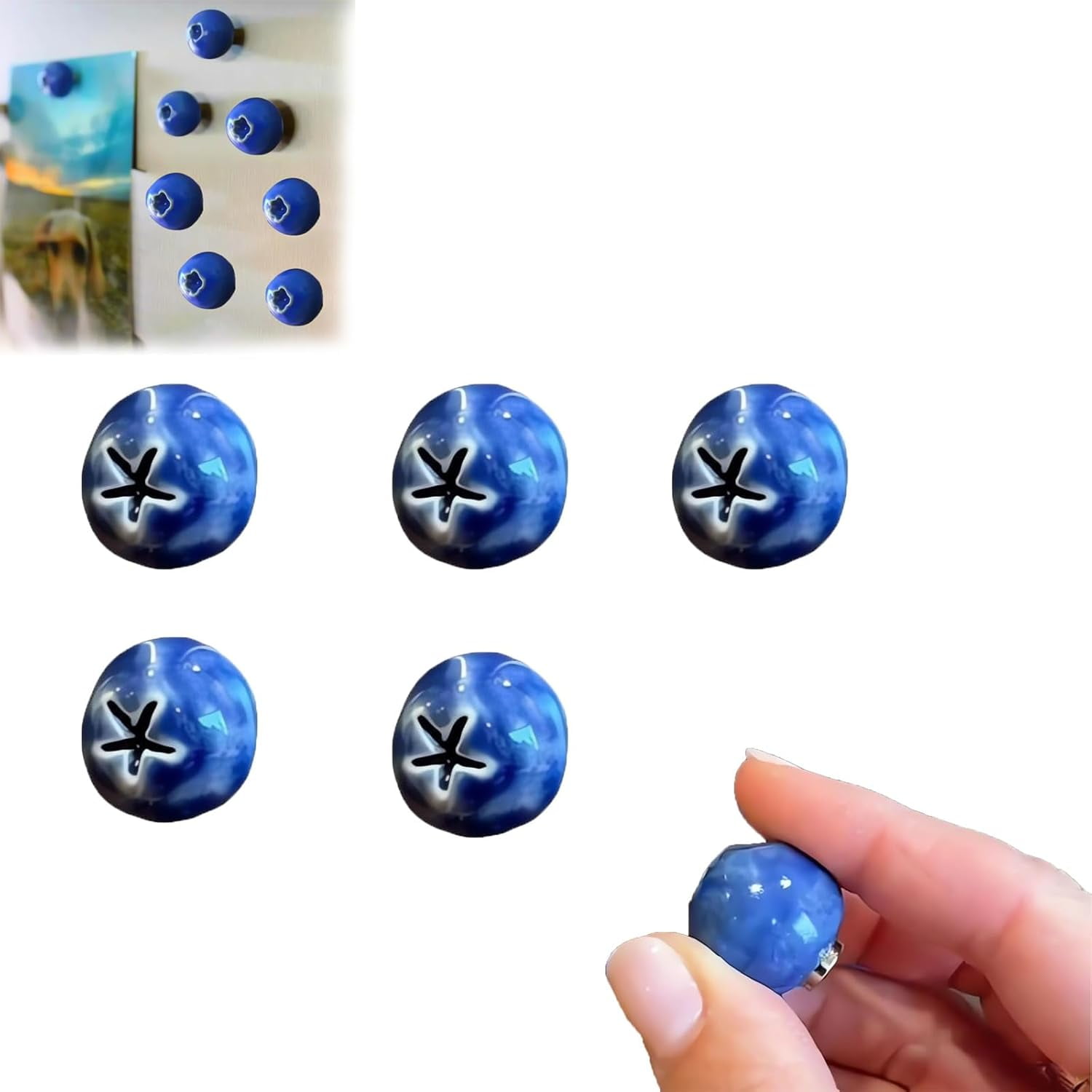 Blueberry Ceramic Fridge Magnets, Cute Mini Ceramic Magnet for Fridge ...