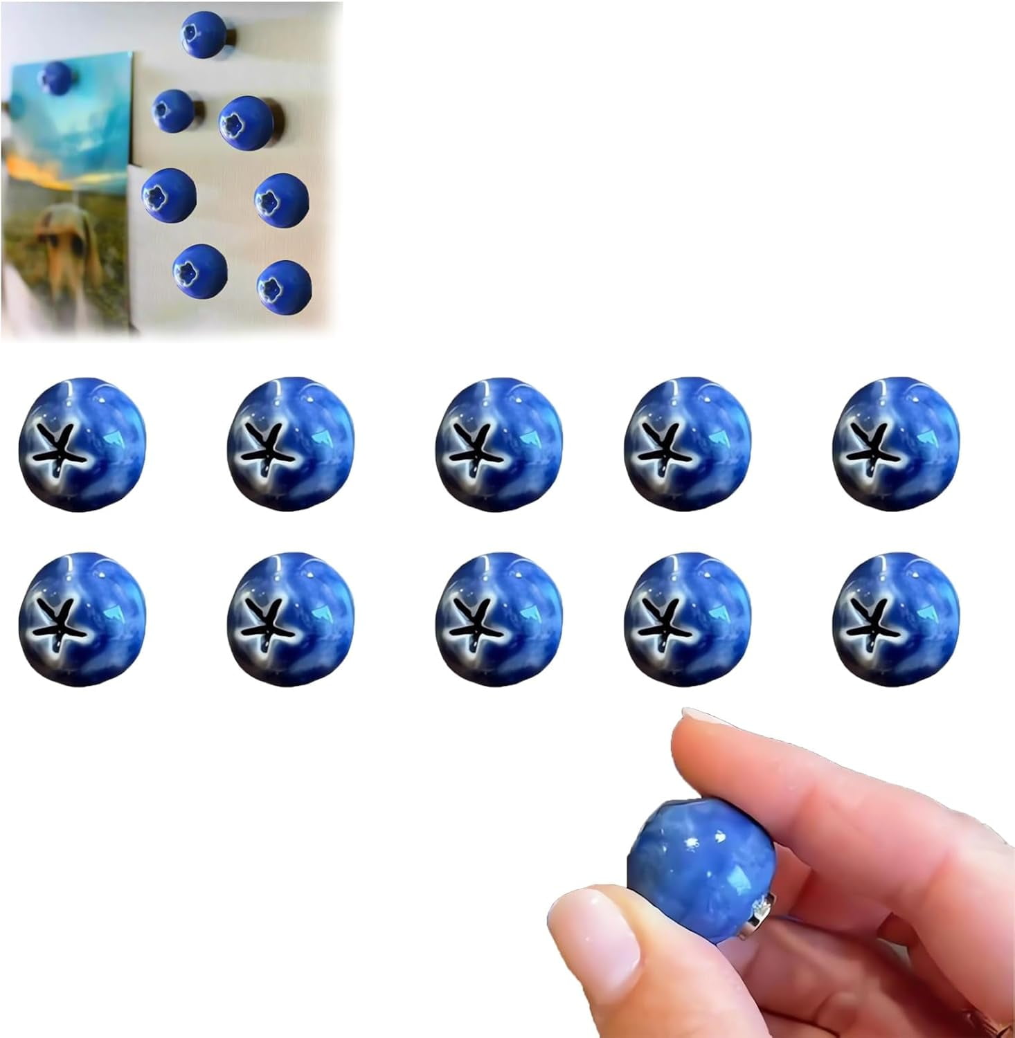Blueberry Ceramic Fridge Magnets, Cute Mini Ceramic Magnet for Fridge ...