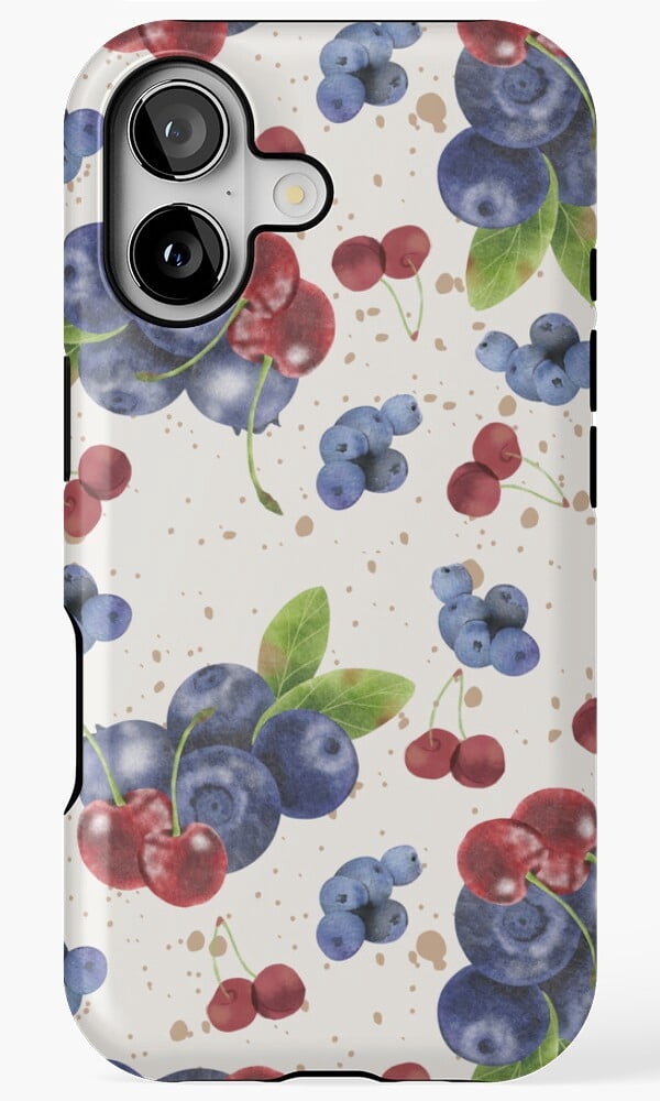 Blueberry Cherry Summer Fruit Pattern Design Food Print Case Phone Case ...