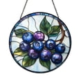 Blueberry Cluster Fruit Stained Glass Style Suncatcher Window Hanging ...