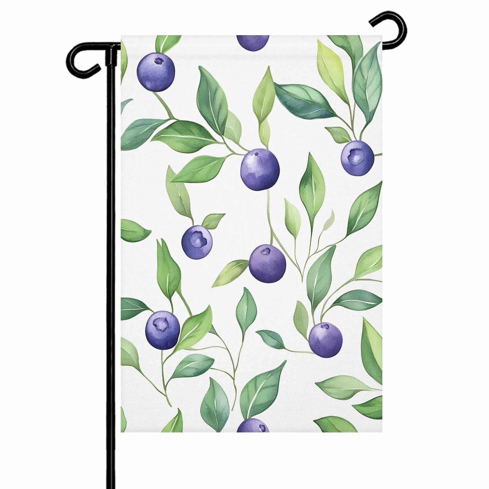 Blueberry Fruit Garden Flag 12x18 Inch Hand Painted Watercolor ...