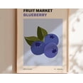 Blueberry Fruit Market Poster Abstract Kitchen Artwork Trendy Botanical ...