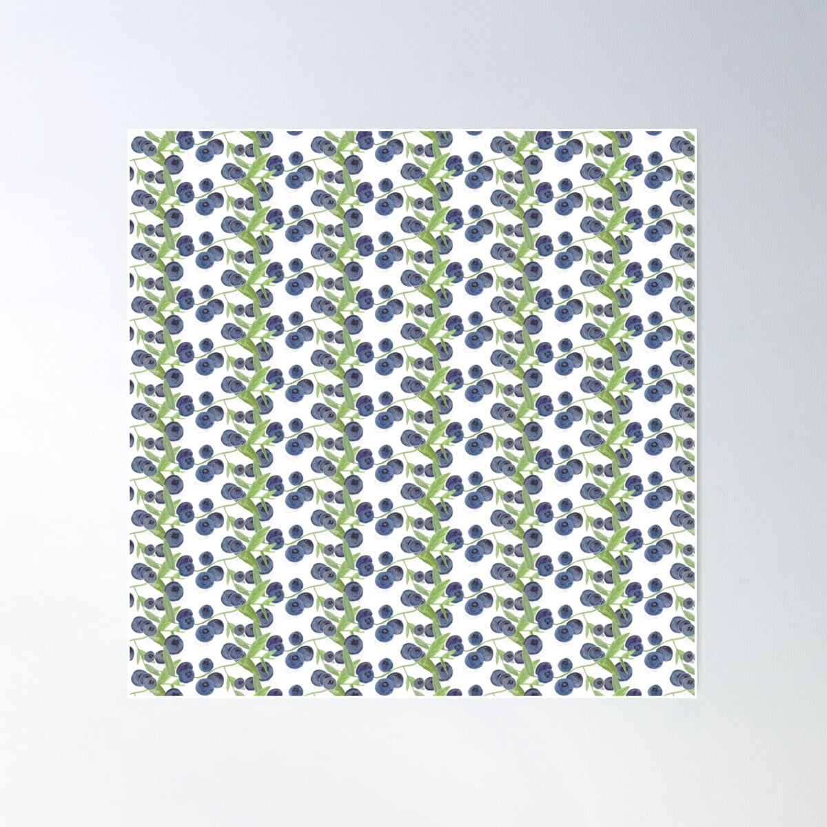 Blueberry Fruit Pattern Poster Wall Art, Modern Wall Decor For Living ...