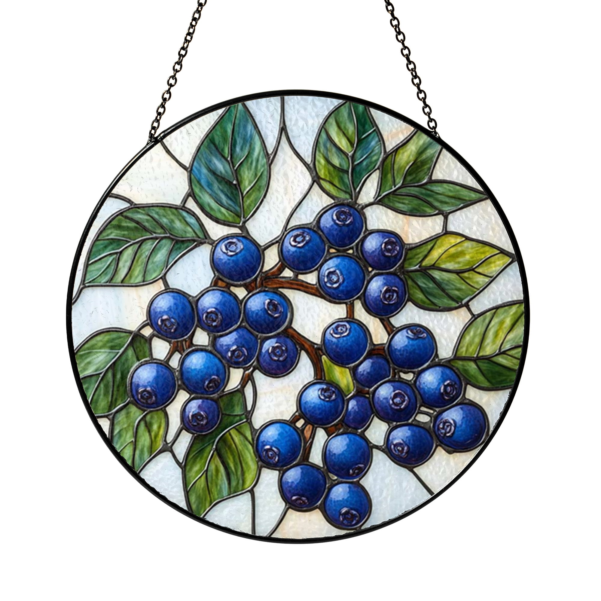 Blueberry Fruit Stained Glass Style Suncatcher, Decorative Garden ...