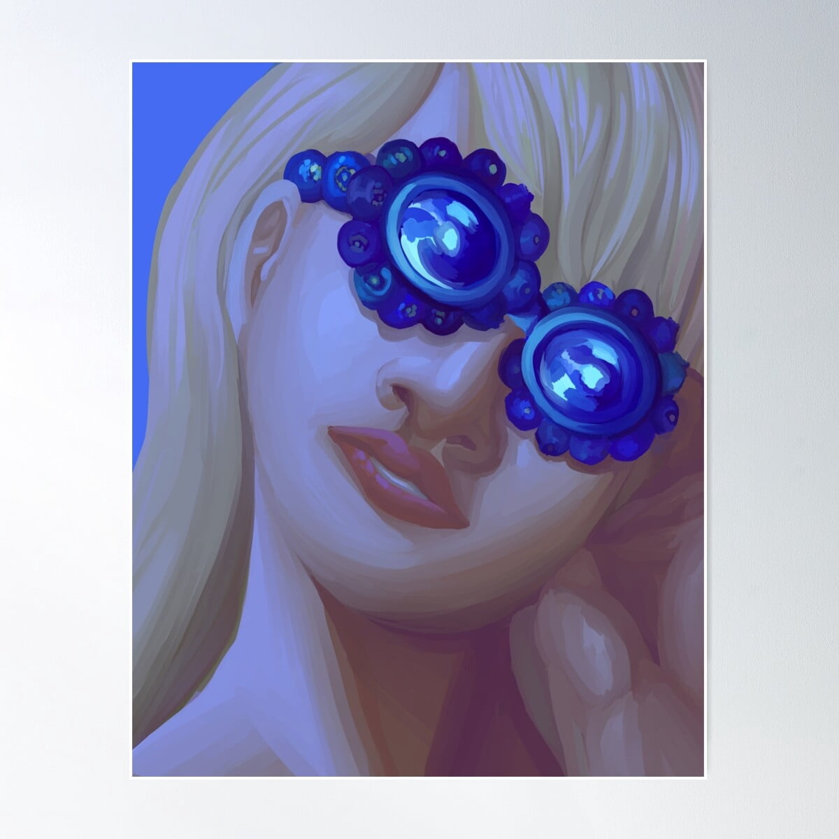 Blueberry Girl Poster Wall Art, Modern Wall Decor For Living Room ...
