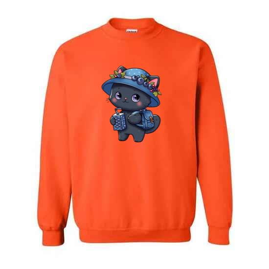 Blueberry Juice Kitty Cute Fruit Cat Art Sweatshirt up to 5XL - Walmart.com