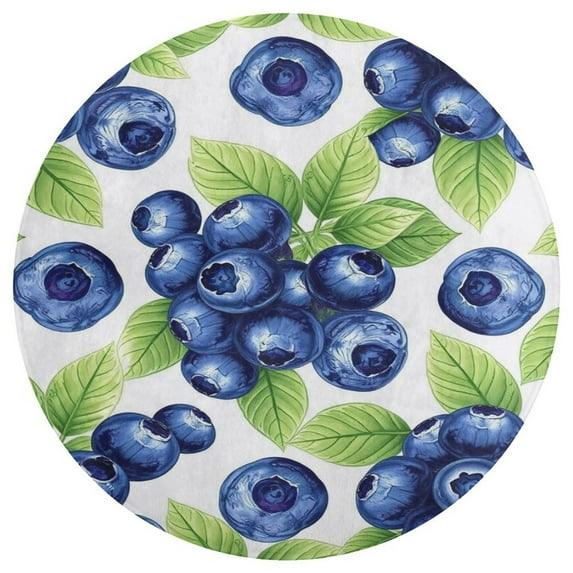 Blueberry Leaf Pattern Round Rugs Bedroom Table Mat Dirt Resistant ...