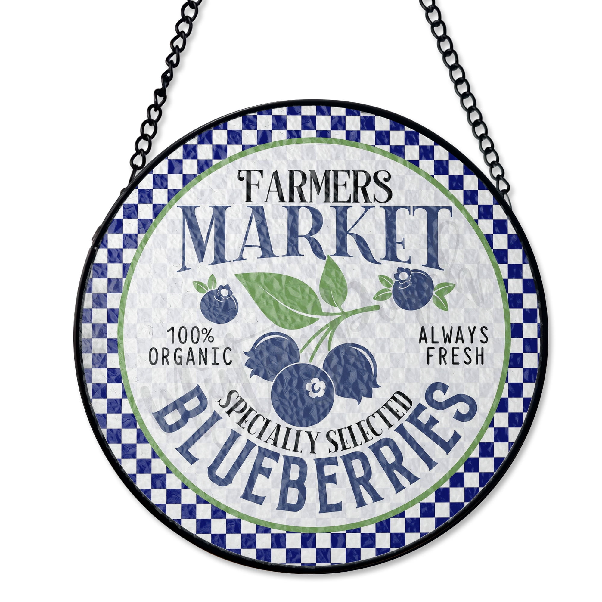 Blueberry Market Fresh Fruit Stained Glass Suncatcher UV Printed Glass ...
