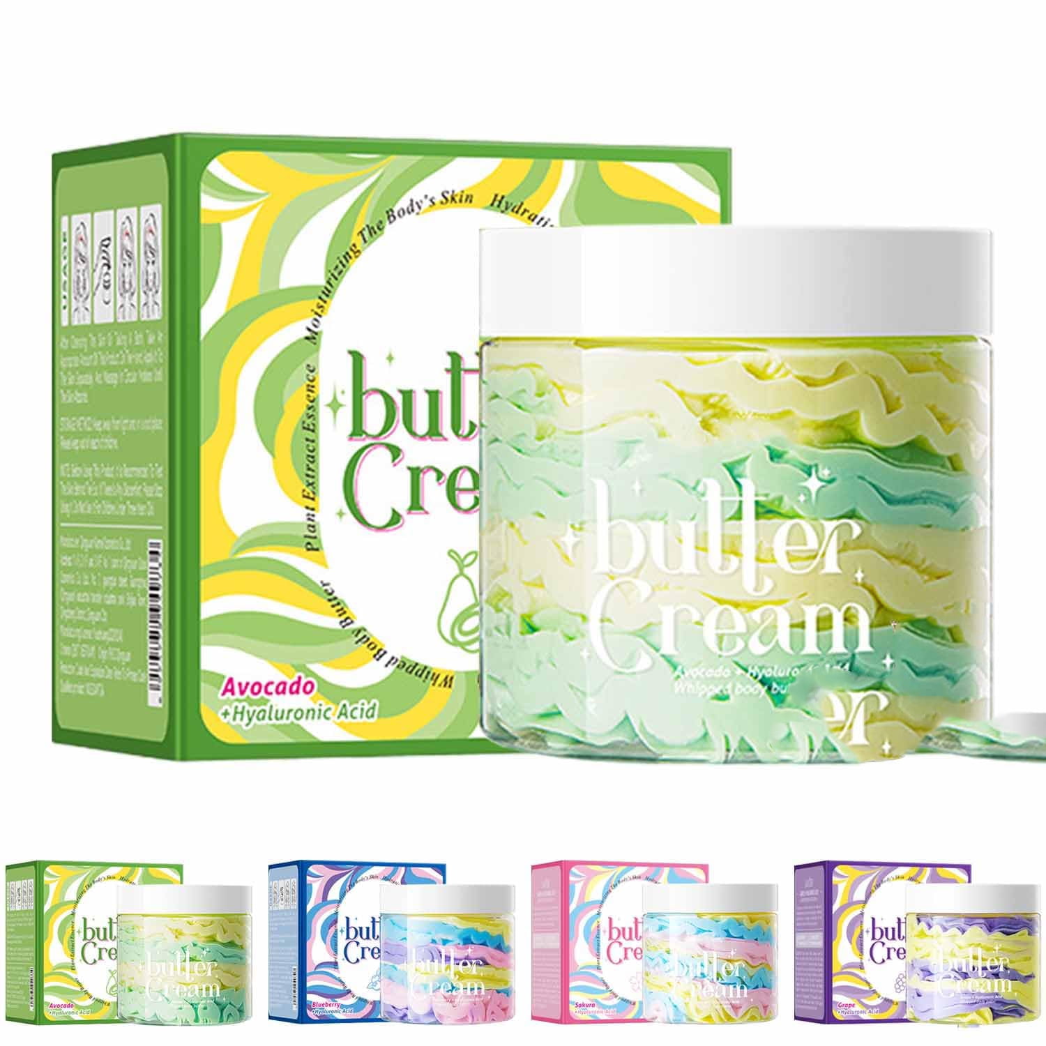 Blueberry Moisturizing Butter Cream with Hyaluronic Acid, Blueberrys Body Butter Cream, Firming ...