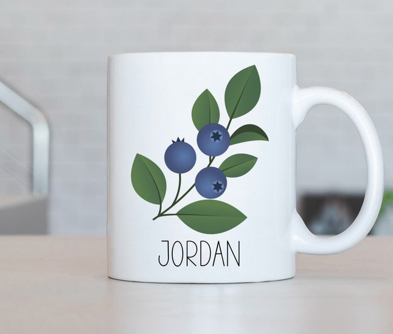 Blueberry Mug, PerS1onalized Blueberry Coffee Cup, Blueberry Present ...
