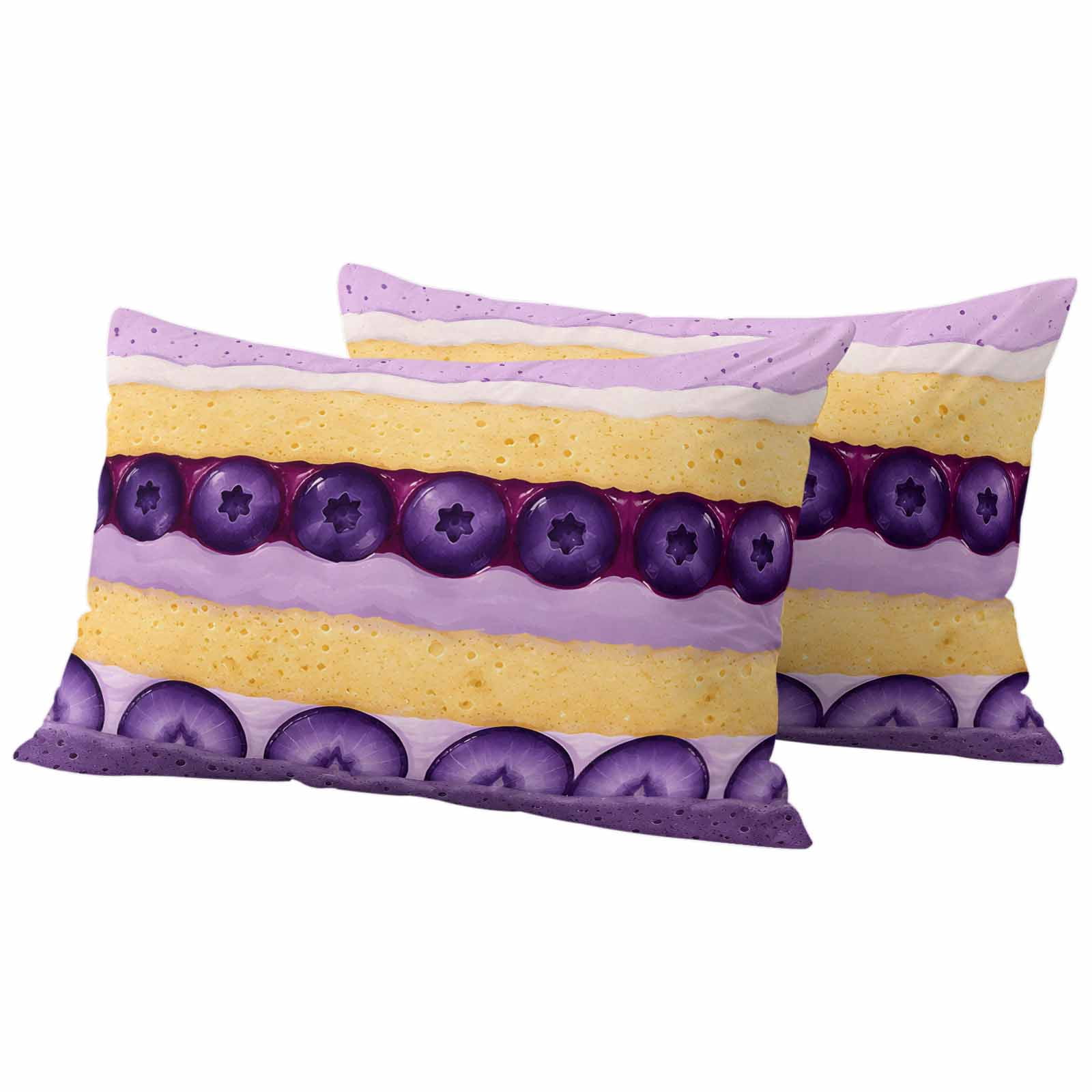 Blueberry Outdoor Waterproof Pillow Covers, Purple Yellow Striped Fruit ...