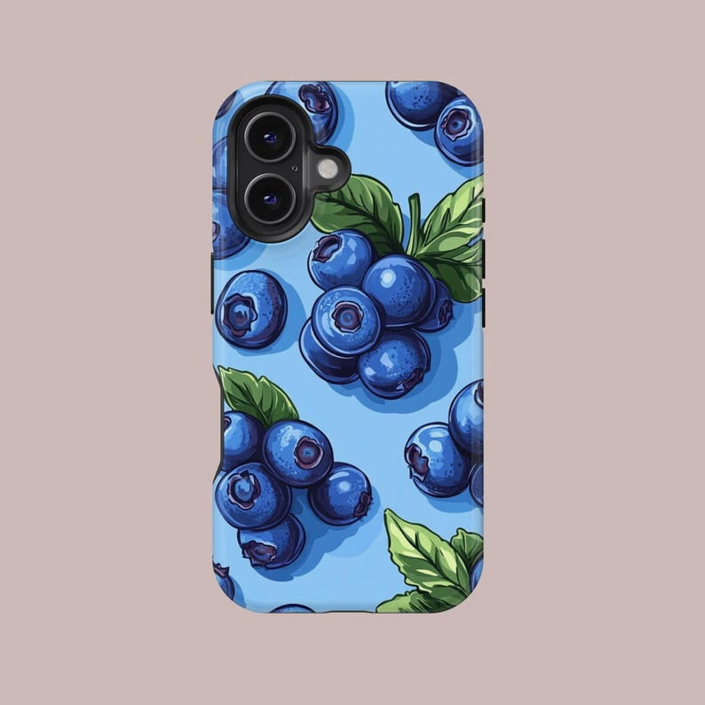 Blueberry Pattern Cute Fruit Print Phone Case for iPhone 11 12 13 14 15 ...