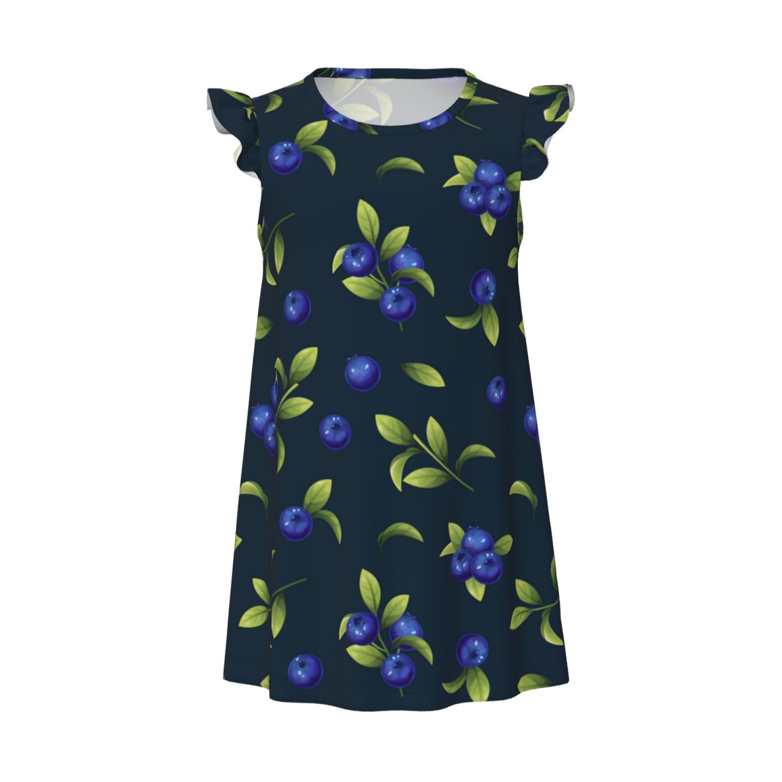 Blueberry Print black Girls Nightgowns, Pajamas for Girls, Soft Flutter ...