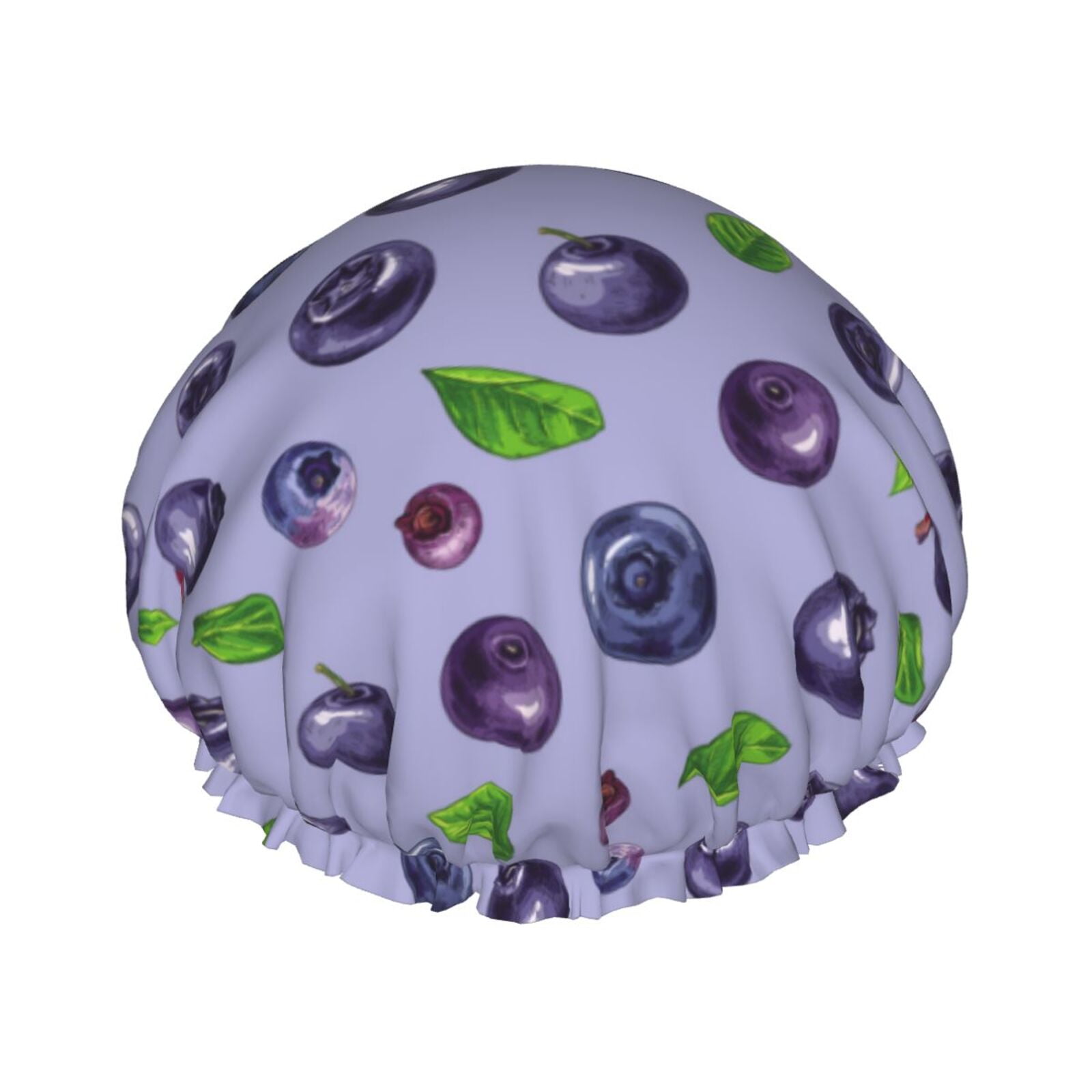 Blueberry Print funny Shower Cap, Reusable Bath Hair Hat for all Hair ...
