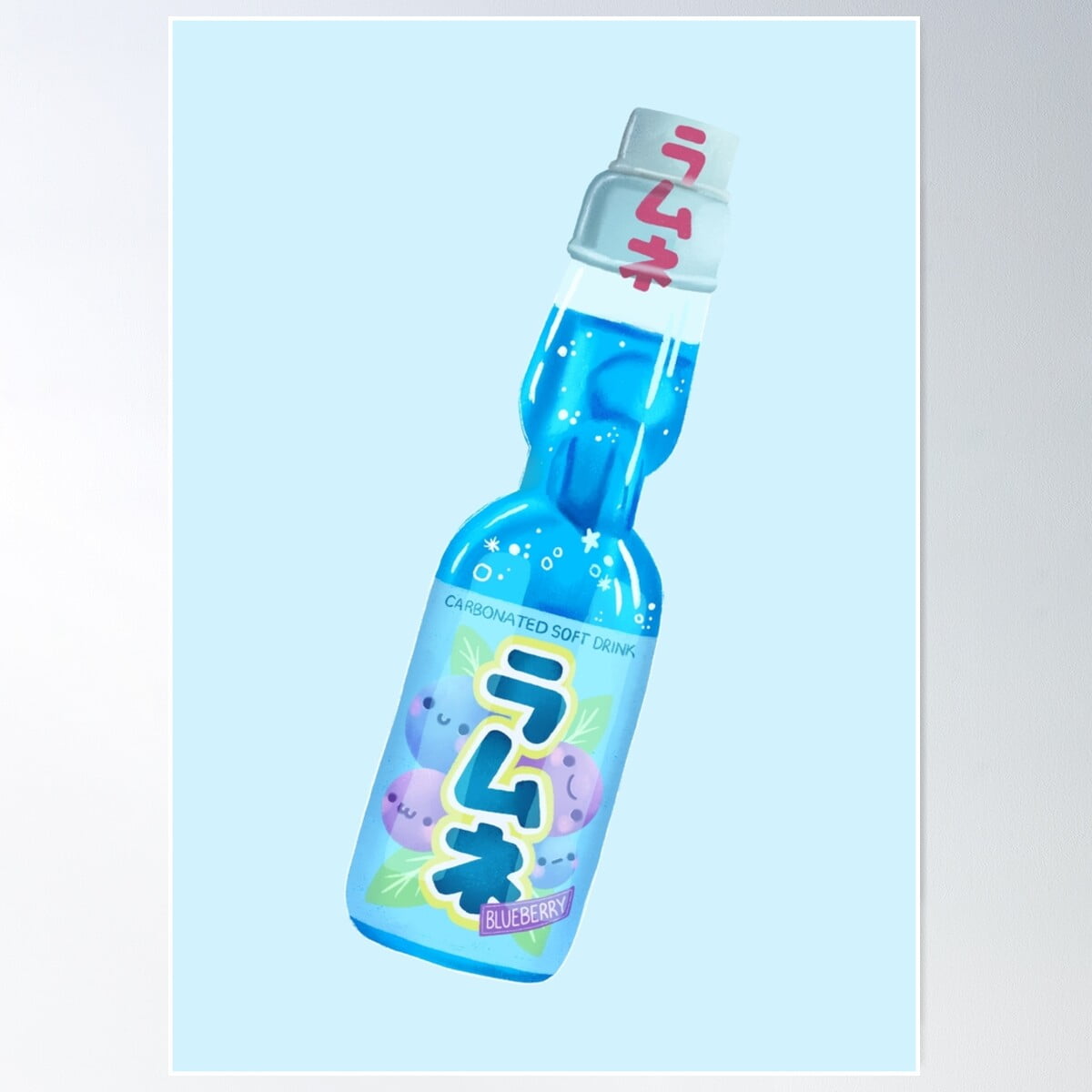 Blueberry Ramune Drink Poster Wall Art, Modern Wall Decor For Living ...