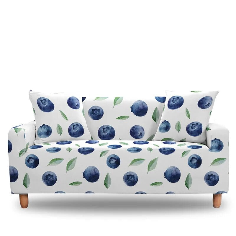 Blueberry Raspberry Illustration Printing Slipcovers 1/2/3/4 Seater ...