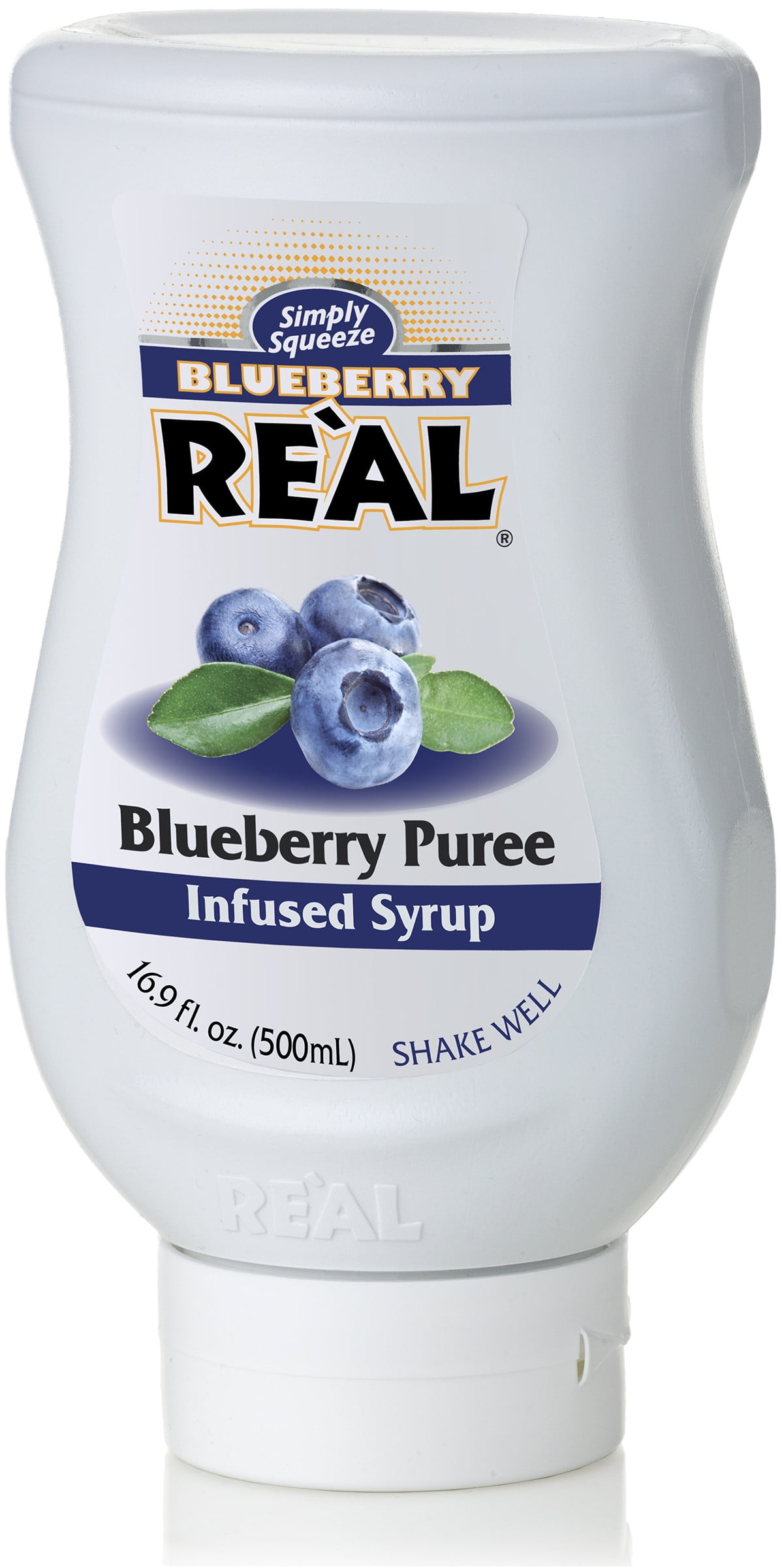 Blueberry Real Puree Infused Syrup, 16.9 fl oz Squeezable Plastic ...