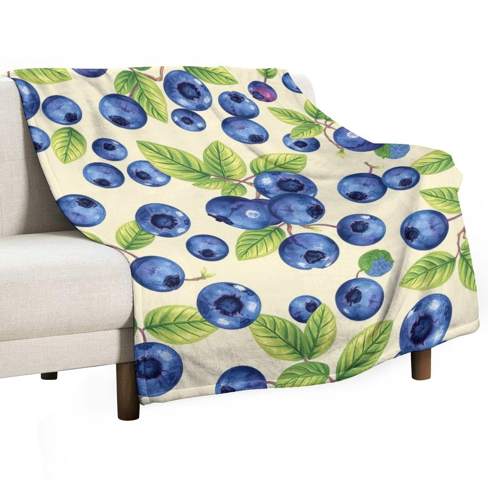 Blueberry Seamless Pattern Soft Flannel Blanket for Beds Bedroom Sofa ...