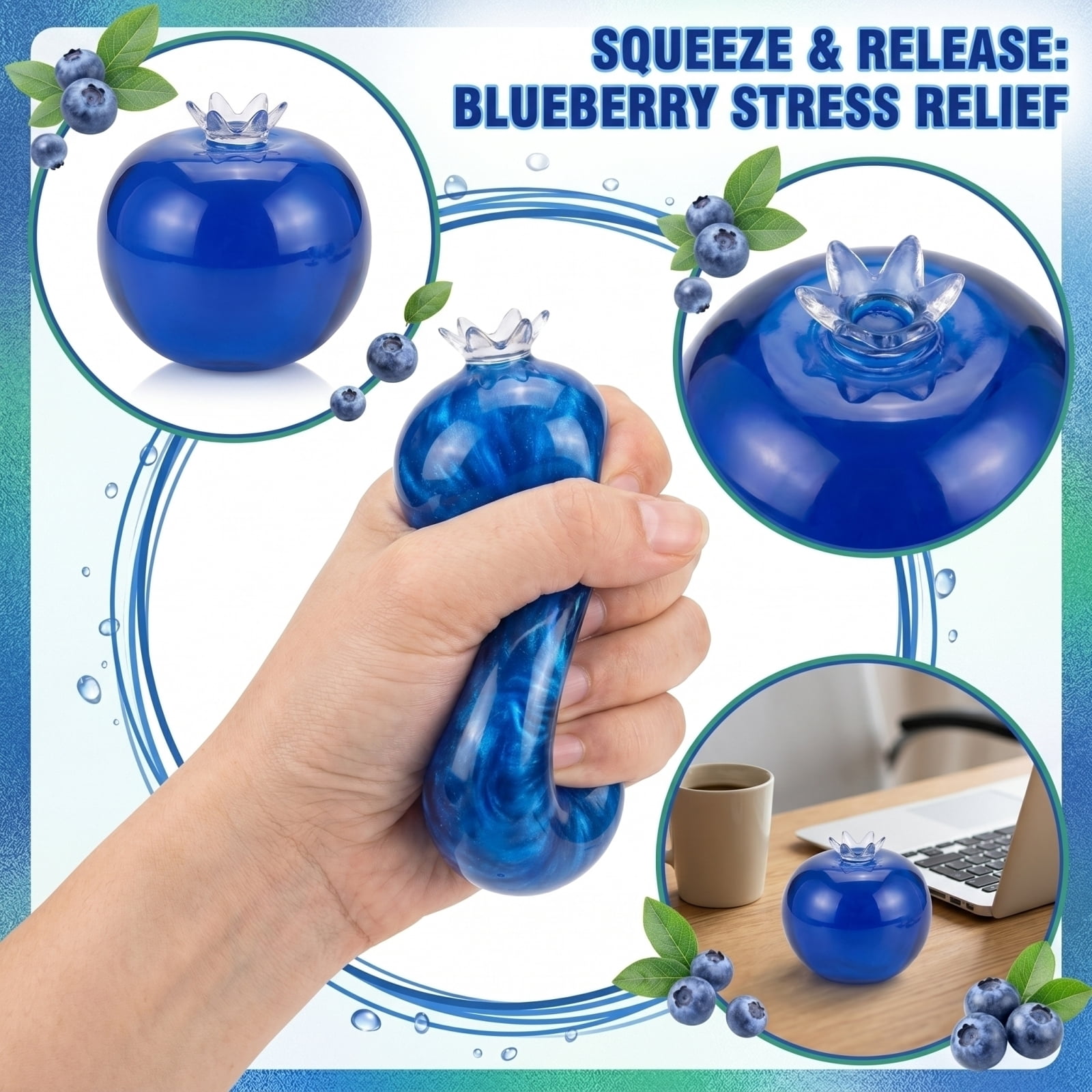 Blueberry Shaped Squeeze, Slow Rising Stress Ball, Squeeze Balls for ...